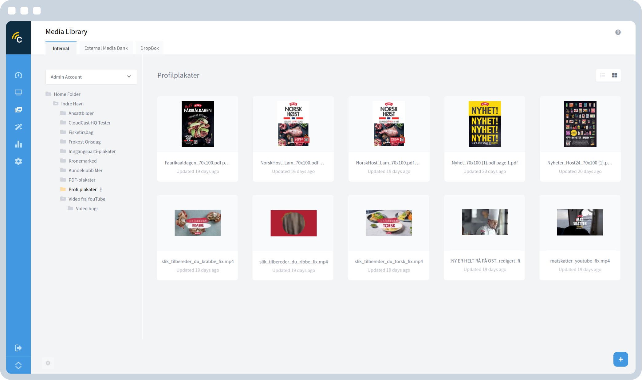 Internal and External Media Library